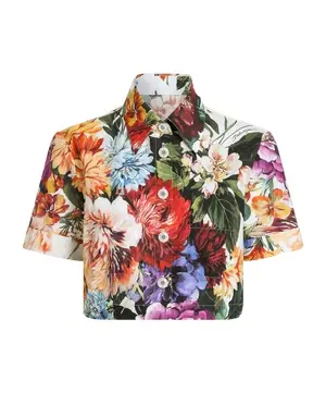 Dolce & Gabbana Floral Printed Cropped Shirt - Multi-color