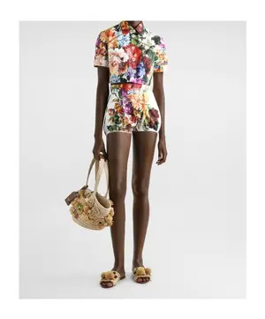 Dolce & Gabbana Floral Printed Cropped Shirt
