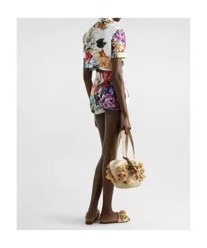 Dolce & Gabbana Floral Printed Cropped Shirt