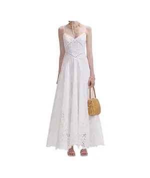 SELF-PORTRAIT Embroidered Maxi Dress With Bow Detail