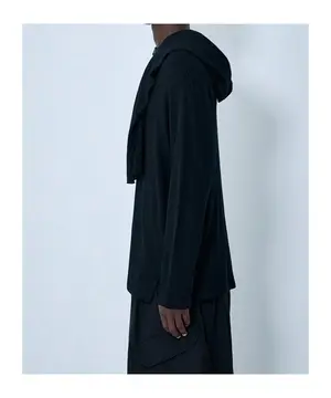 Yohji Yamamoto Hooded Sweater With Front Button Fastening