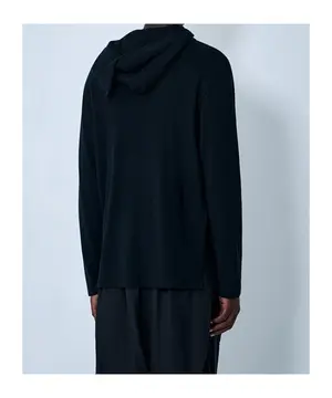 Yohji Yamamoto Hooded Sweater With Front Button Fastening