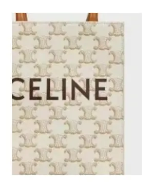 Celine Mini Vertical Cabas In Triomphe Canvas With Print