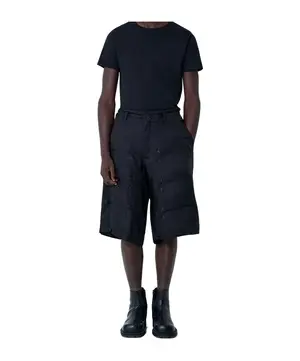 Yohji Yamamoto Padded Shorts With Silver-tone Hardware - Black
