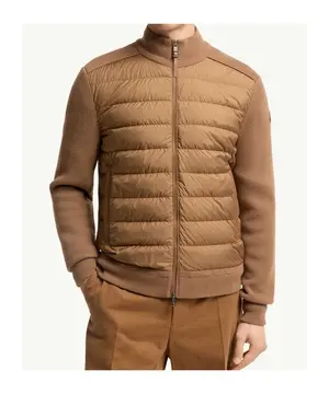 Moncler Wool Cashmere Blend Padded Zip-up Cardigan
