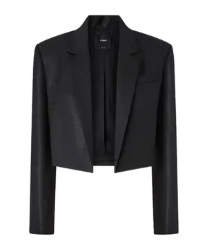 Pinko Shiny-effect Pinstriped Spencer Jacket