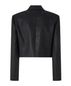 Pinko Shiny-effect Pinstriped Spencer Jacket
