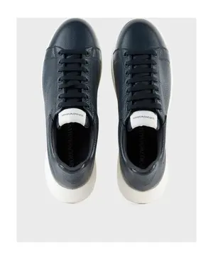 Emporio Armani Leather Tie Low-top Sneakers