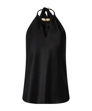 Pinko Bow-halter Neck Blouse - Black