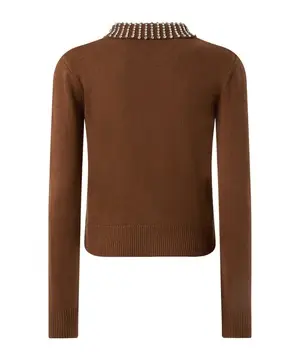 Pinko Embellished Collar Knitted Jumper