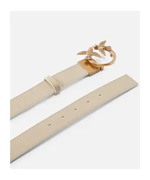 Pinko Double-face Leather Belt With Love Birds Buckle
