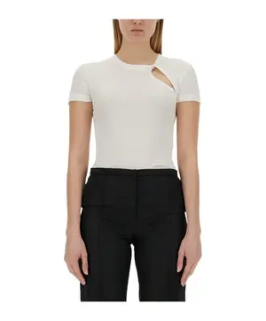 Helmut Lang Asymmetrical Slash Short Sleeved Top