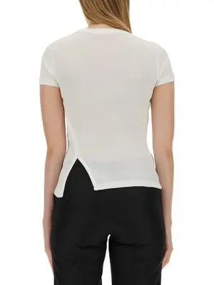 Helmut Lang Asymmetrical Slash Short Sleeved Top