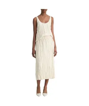 Vince Crushed Tank Top - Light Ivory