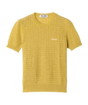 Miu Miu Cashmere And Silk Sweater - Yellow