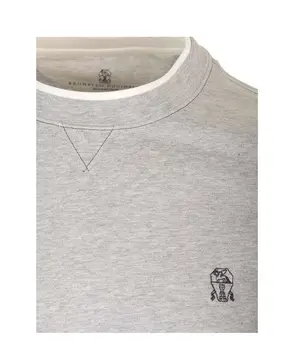 Brunello Cucinelli Logo Embroidered Layered T-shirt