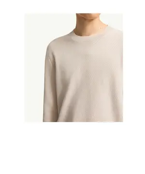 Moncler Cotton Knit Crewneck Sweater With Tricolor Detailing - Beige