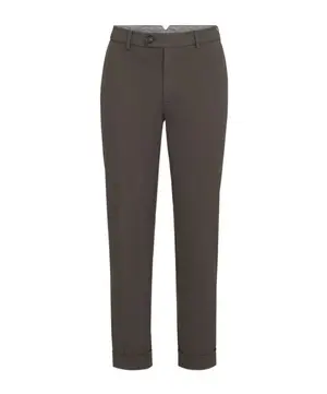 Brunello Cucinelli Garment-dyed Italian Fit Trousers In American Pima Comfort Cotton Gabardine - Brown