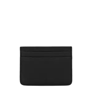AMI Paris Cowhide Leather Card Holder With De Coeur - Black