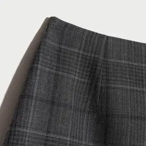 Gucci Checked Fine Wool Mini Skirt - Gray/beige
