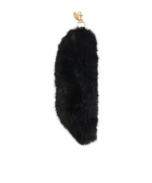 Balenciaga Charm/keychain Faux Fur Tail - Black