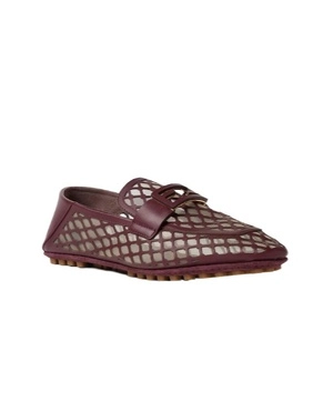 Fendi Baguette Burgundy Leather Loafers