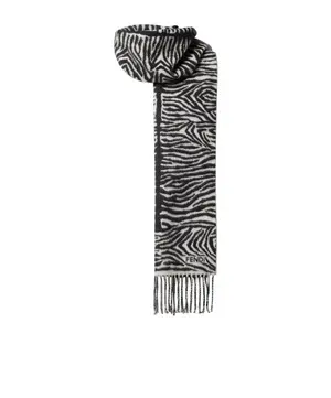 Fendi Wool Scarf With Tiger Animalier Print
