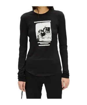 ANN DEMEULEMEESTER Dot Ruched T-shirt - Black