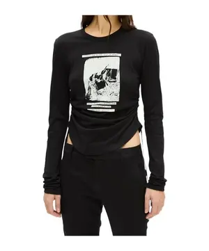 ANN DEMEULEMEESTER Dot Ruched T-shirt