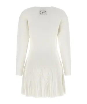 Elisabetta Franchi Rib-knit Long-sleeved Dress With Cut-out Hem