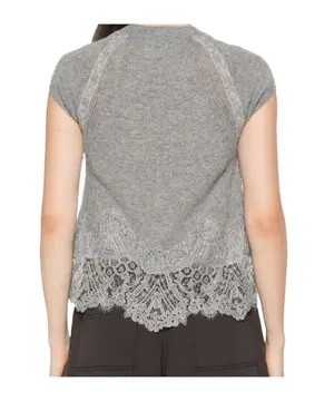 Ermanno Scervino Lace Trim Knit Top - Grey
