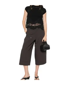 Ermanno Scervino Lace Trim Cap-sleeve Top - Black