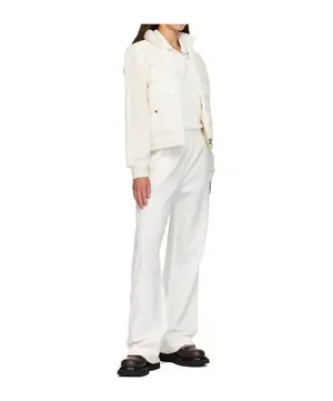 Moncler Wide-leg Athletic Pants With Logo Patch - White
