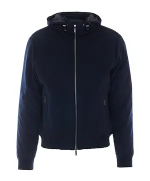 MOORER Long Sleeve Hooded Zip-up Jacket - Black