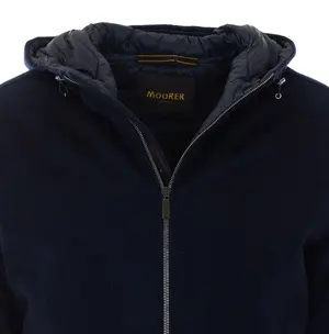 MOORER Long Sleeve Hooded Zip-up Jacket