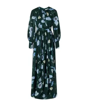Erdem Dark Floral Maxi Dress - Green