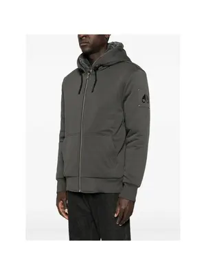 Moose Knuckles Logo-plaque Drawstring Zipped Hoodie