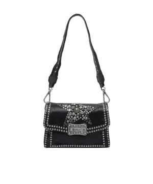 CAMPOMAGGI Flap Shoulder Bag - Black