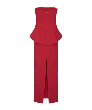 ROTATE BY BIRGER CHRISTENSEN Long Flower Strapless Dress