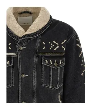 Isabel Marant Étoile Long Sleeve Embroidered Denim Jacket