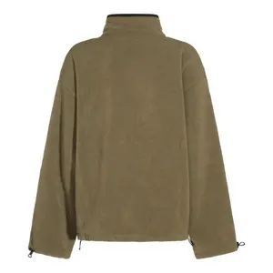 Miu Miu Fleece Zip-up Jacket With Embroidered Logo - Forest Green