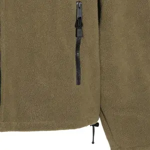 Miu Miu Fleece Zip-up Jacket With Embroidered Logo - Forest Green