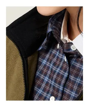 Miu Miu Fleece Zip-up Jacket With Embroidered Logo - Forest Green