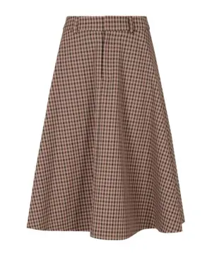 DONDUP Belted Plaid Skirt