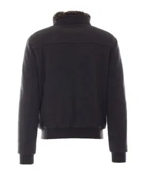 MOORER Long-sleeve Zip-up Jacket With Fur Collar
