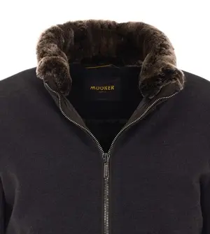 MOORER Long-sleeve Zip-up Jacket With Fur Collar