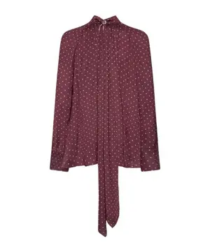 ROTATE BY BIRGER CHRISTENSEN Dot Satin Bow Shirt