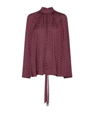 ROTATE BY BIRGER CHRISTENSEN Dot Satin Bow Shirt