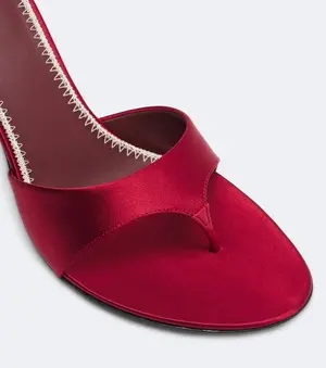 Magda Butrym Satin High-heeled Sandals With Floral Appliqués