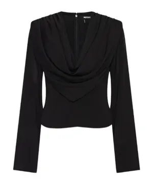 ROTATE BY BIRGER CHRISTENSEN Draped Long Sleeve Blouse